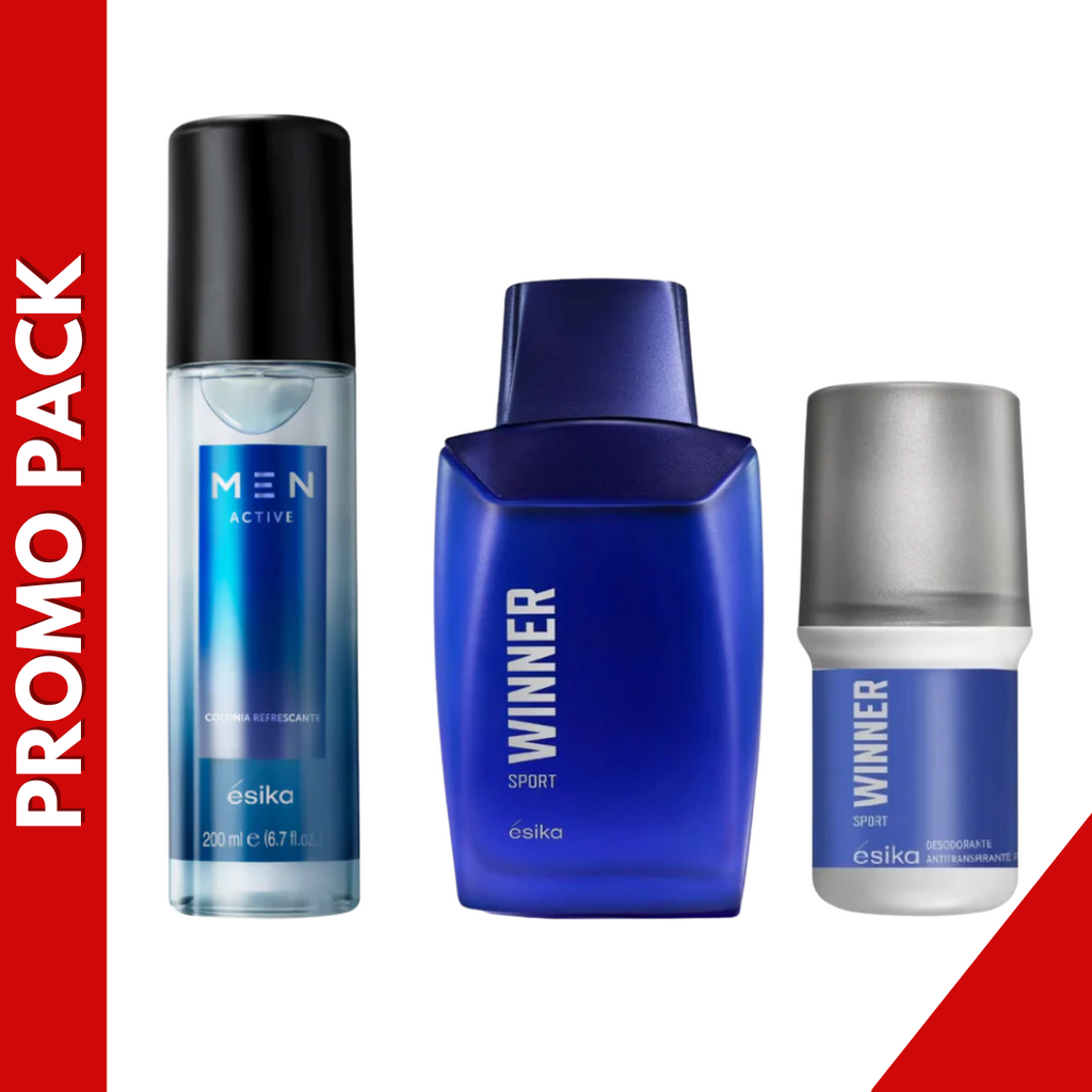 PROMOPACK SPLASH MEN ACTIVE + PERFUME WINNER + DESODORANTE – EL FARO